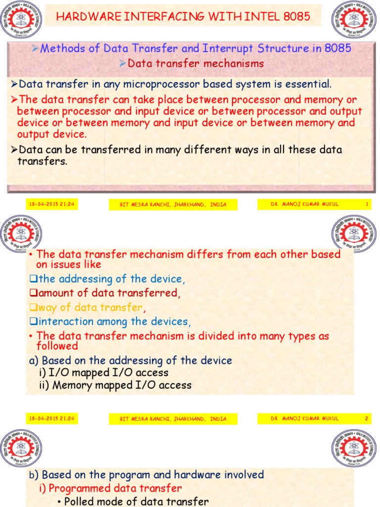 Data Transfer Mechanisim | PDF | Input/Output | Central Processing Unit