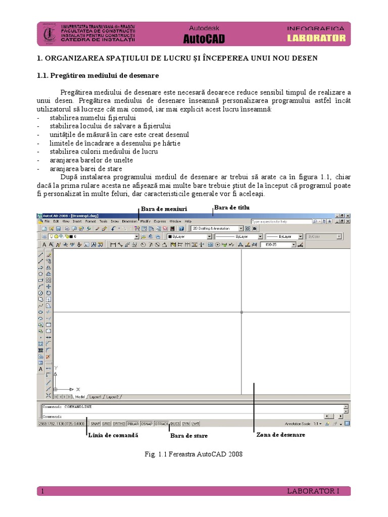 01.laborator AutoCAD 2D PDF | PDF
