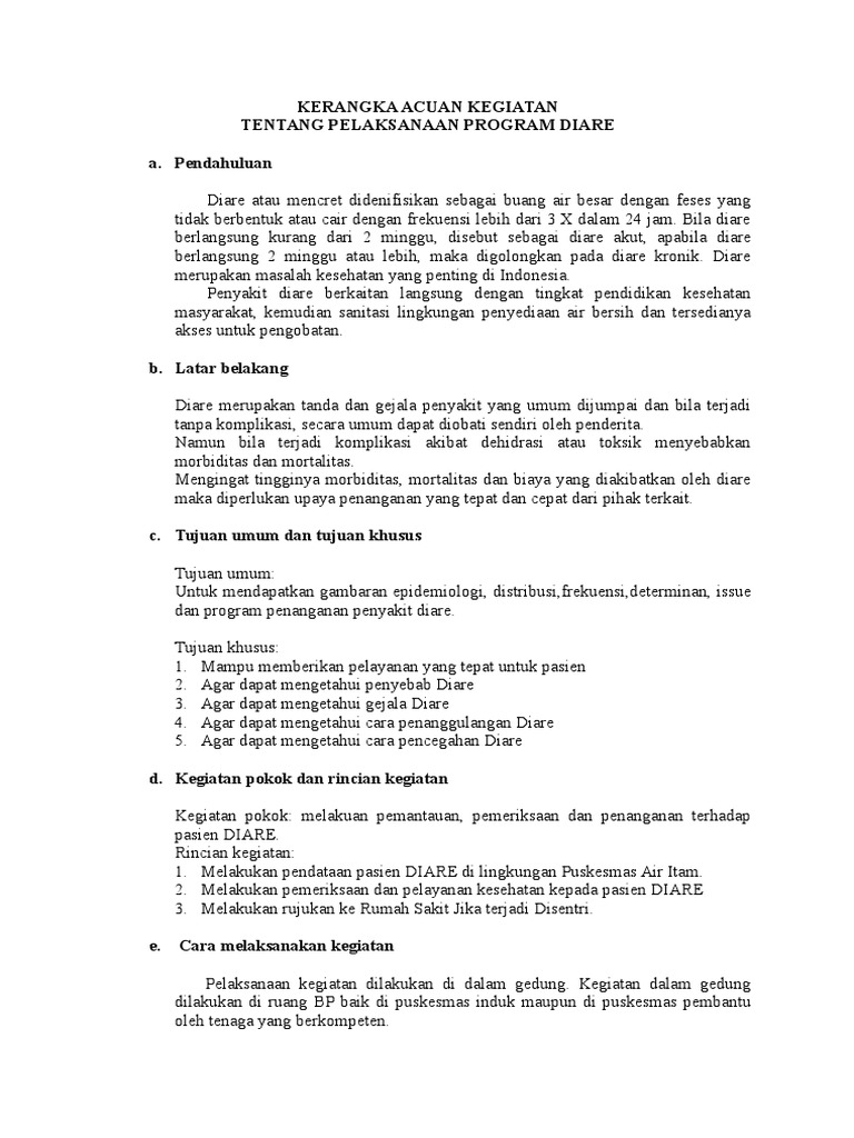 Kak Pelaksanaan Program Diare | PDF