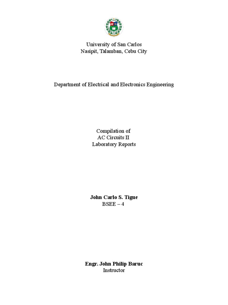 AC Circuits II Lab Reports Compilation | PDF | Computers | Technology ...