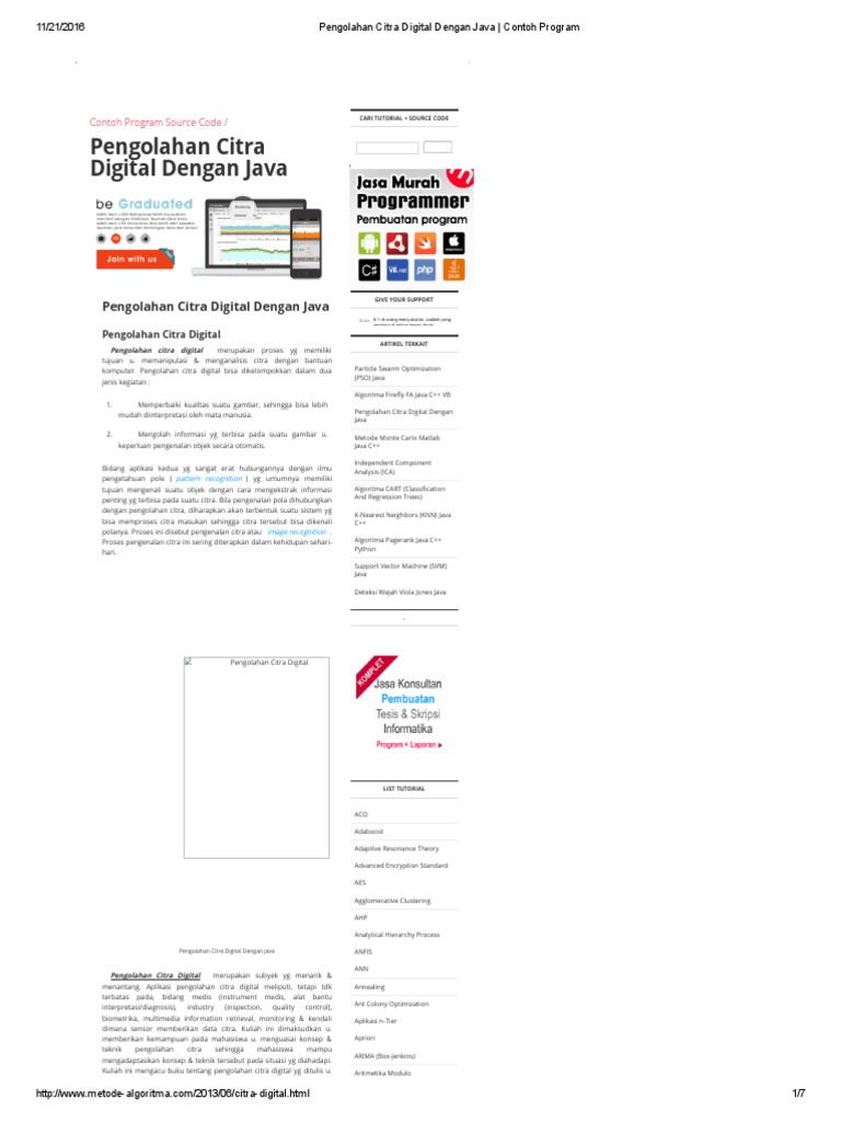 Pengolahan Citra Digital Dengan Java - Contoh Program | PDF