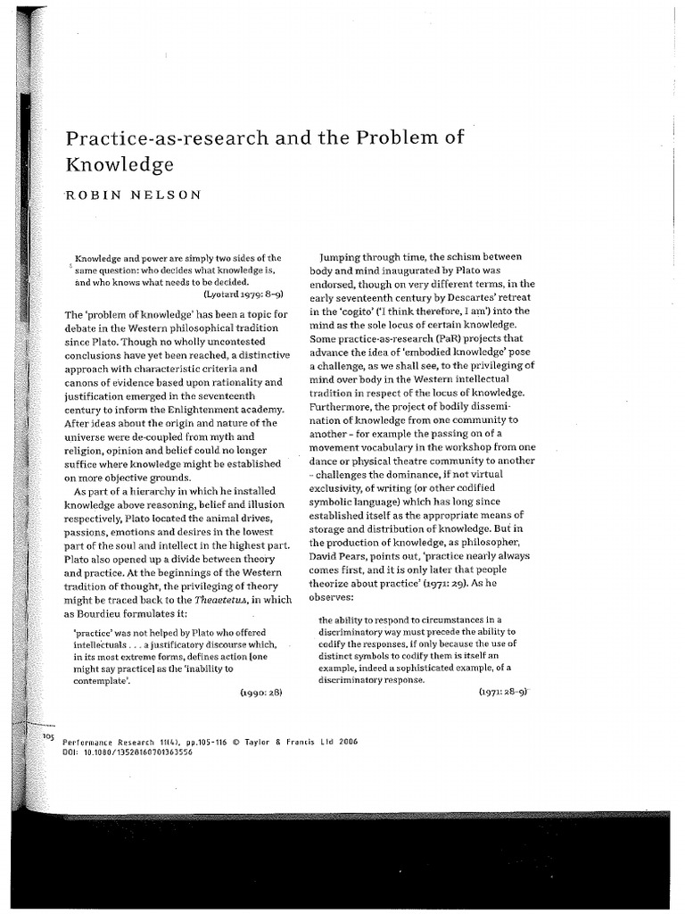 Robin Nelson - Praxis PDF | PDF