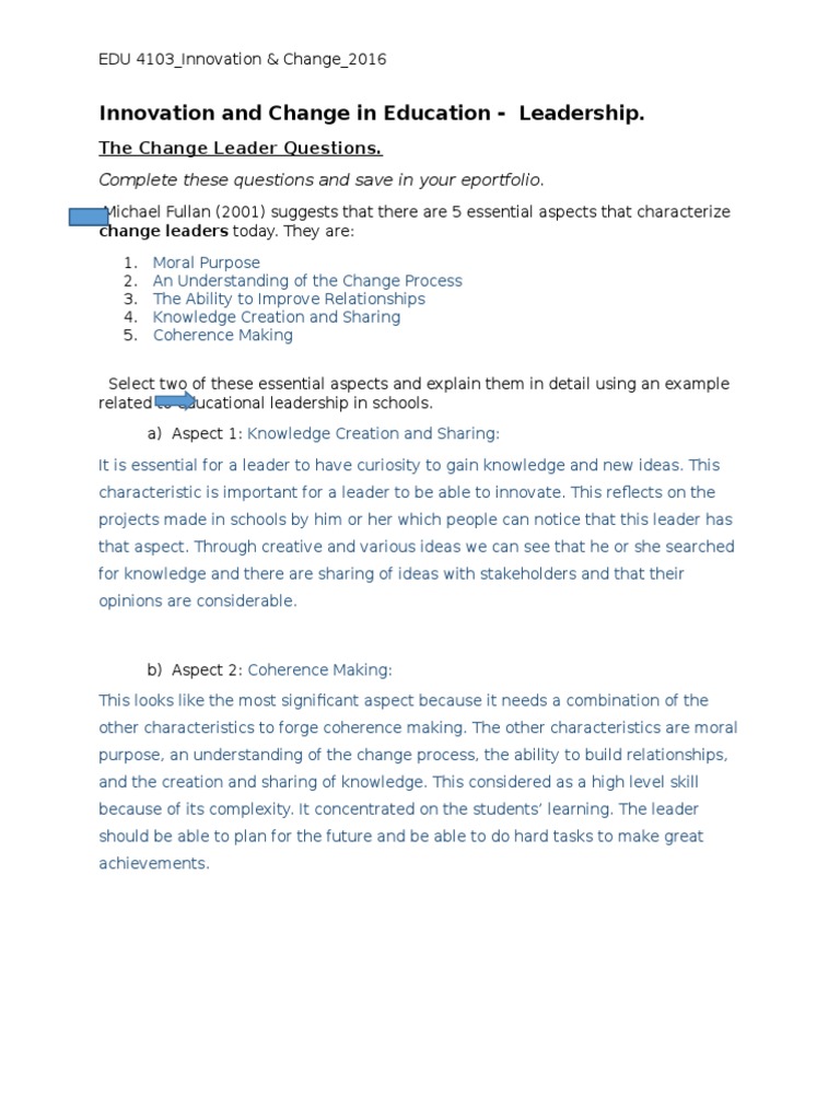 2 The Change Leader in Education | PDF