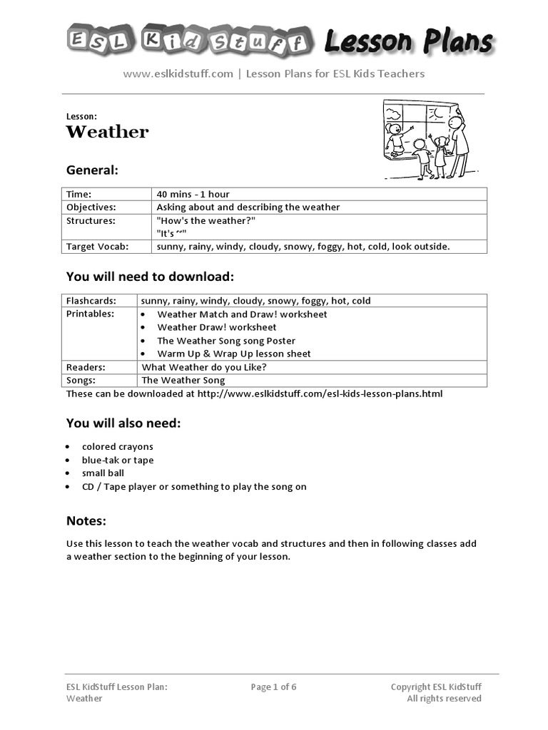 Weather Lesson Plan PDF | PDF | Lesson Plan | Teaching And Learning