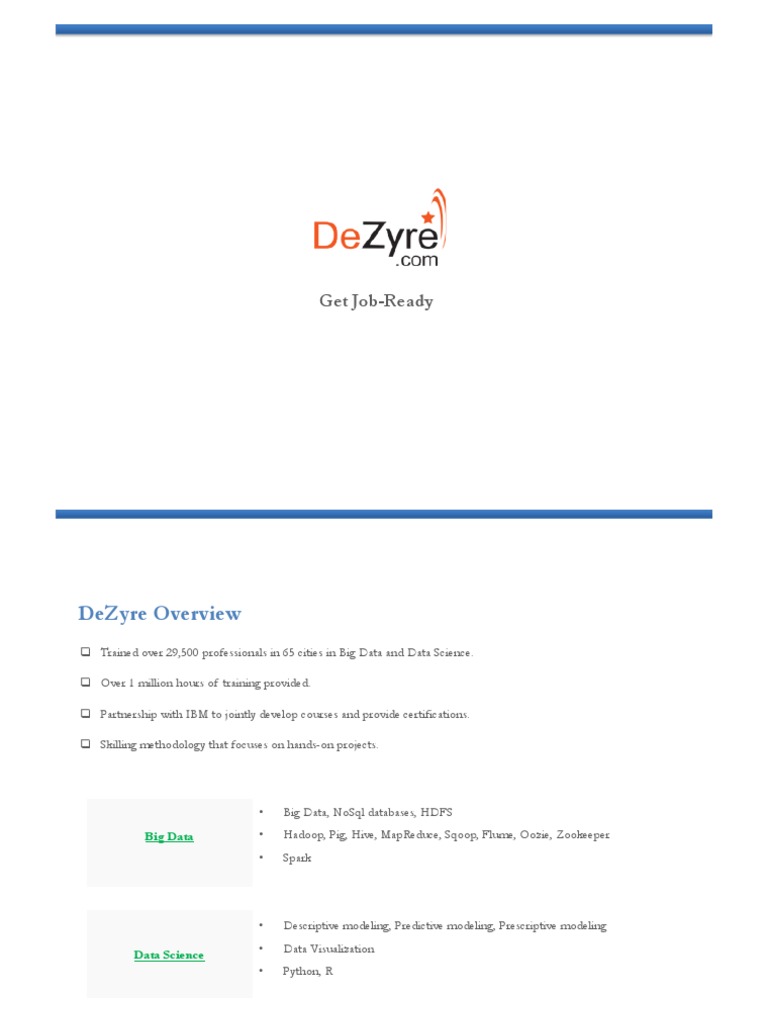 DeZyre - Apache - Spark | PDF | Apache Spark | Apache Hadoop DeZyre - Apache - Spark | PDF | Apache Spark | Apache Hadoop