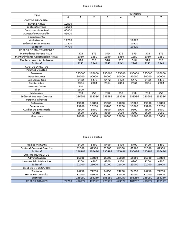 Flujo Caja Proyecto Social | PDF | Bienestar | Medicina
