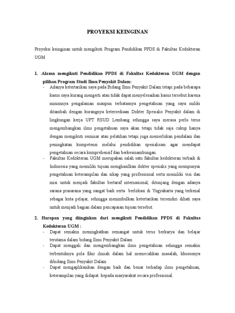 Form Proyeksi Keinginan | PDF