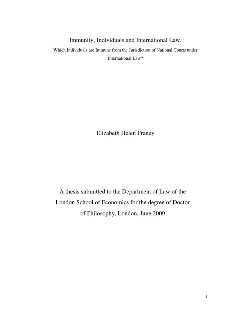 Immunity Under International Law | PDF | Sovereign State | Extradition