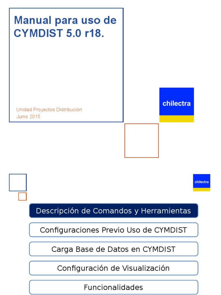 Guía de Uso de CYMDIST 5.0 r18 | PDF | Menú (Computación) | Red de ...