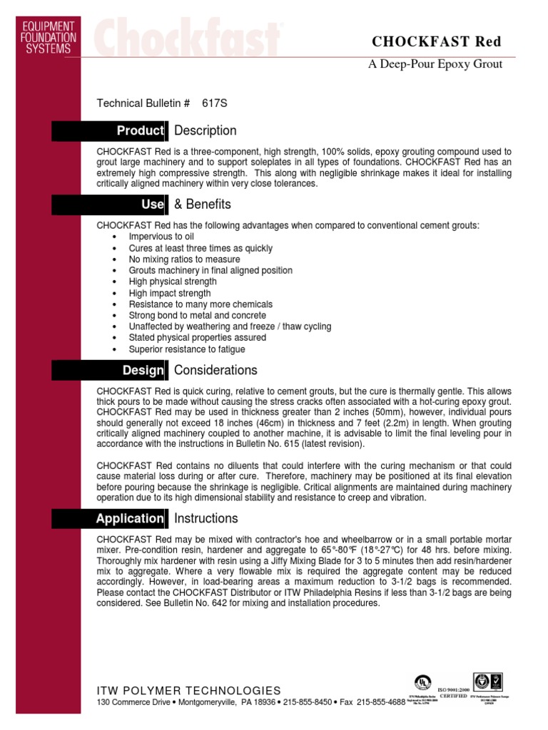 Chockfast Red Tds PDF | PDF | Strength Of Materials | Mediation