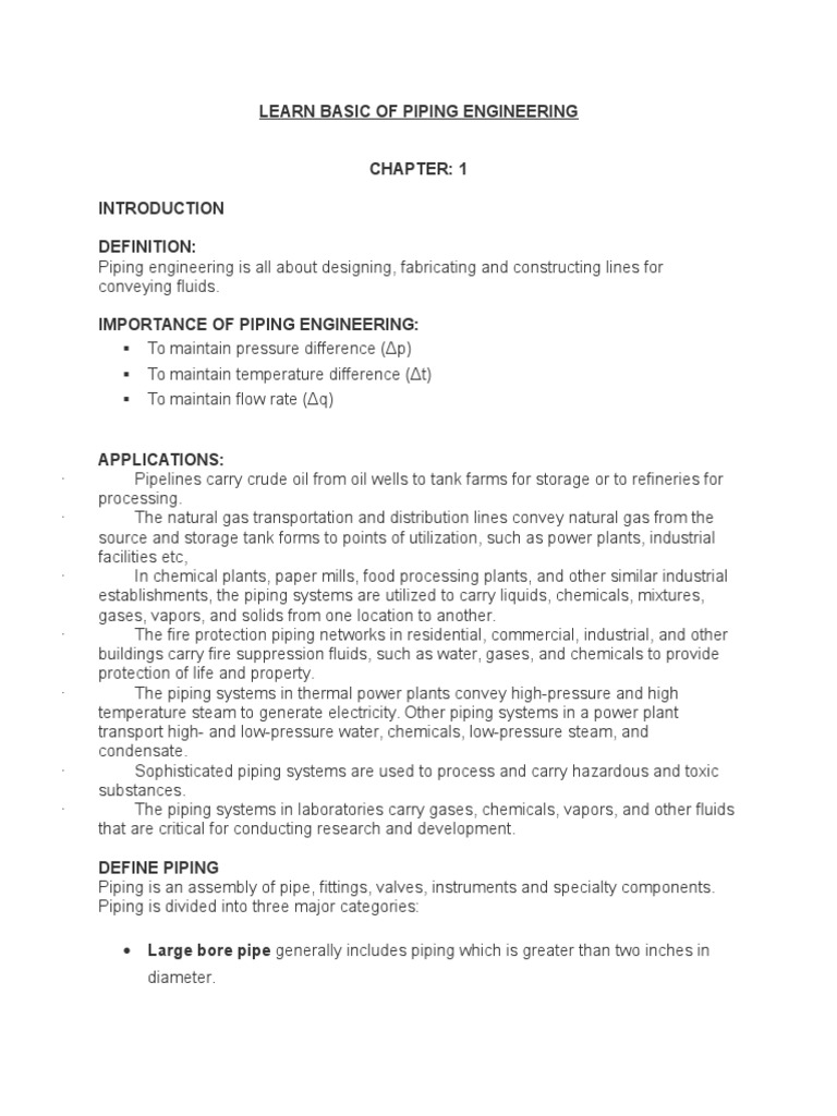 Learn Basic of Piping Engineering | PDF | Pipe (Fluid Conveyance) | Steam