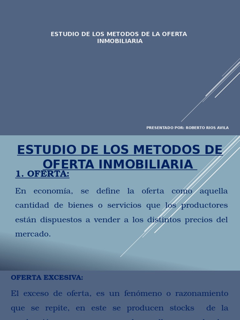 Metodos de Oferta Inmobiliaria | PDF | Oferta (economía) | Precios