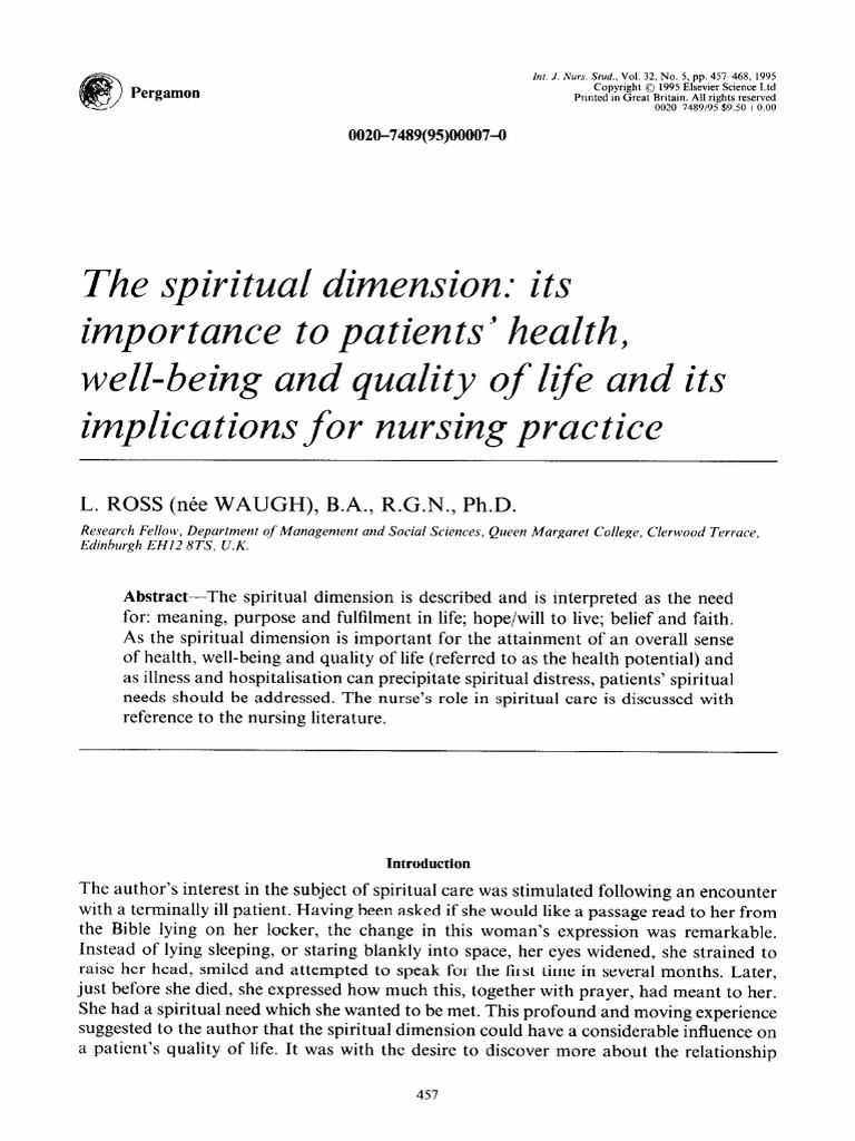 The Spiritual Dimension Its Importance | PDF