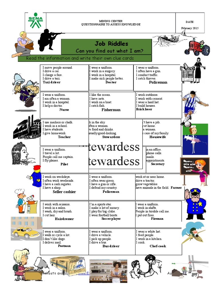 Assessing Knowledge of Various Occupations Through Riddles | PDF