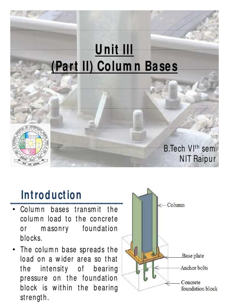 Design of Column Bases: Slab Bases and Gusset Bases for Columns | PDF ...