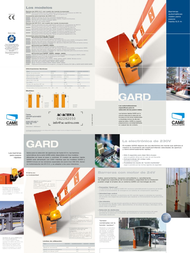Came g4000 | PDF | Aluminio | Electrónica