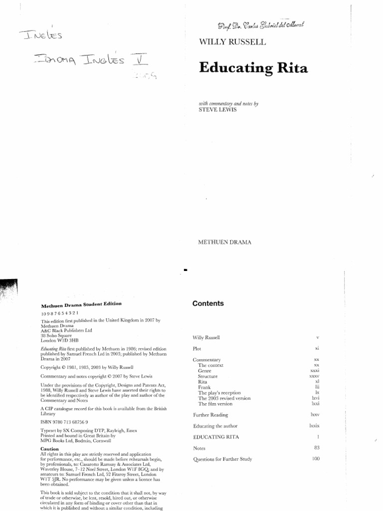 4-Educating Rita. Russell Willy 96cop. A4 | PDF