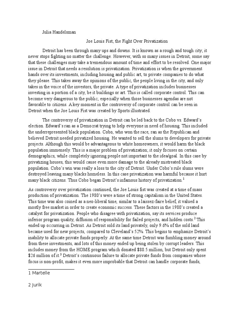 Privatization of Public Art | PDF | Detroit | Privatization