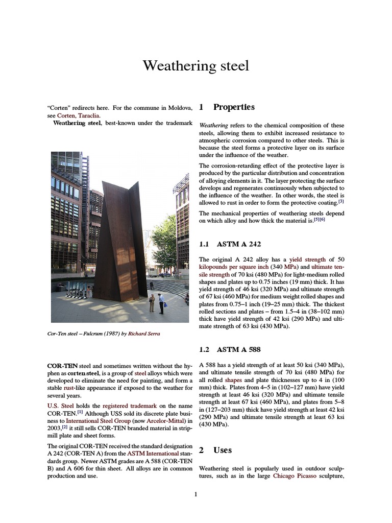Weathering Steel CORE-TEN STEEL | PDF | Structural Engineering | Chemistry