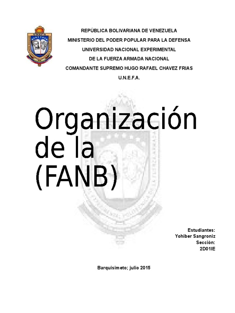 Estructura de la FANB en Venezuela | PDF