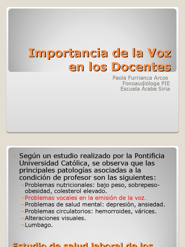 Taller Voz Importancia de La Voz en Los Docentes | PDF | Medicina ...