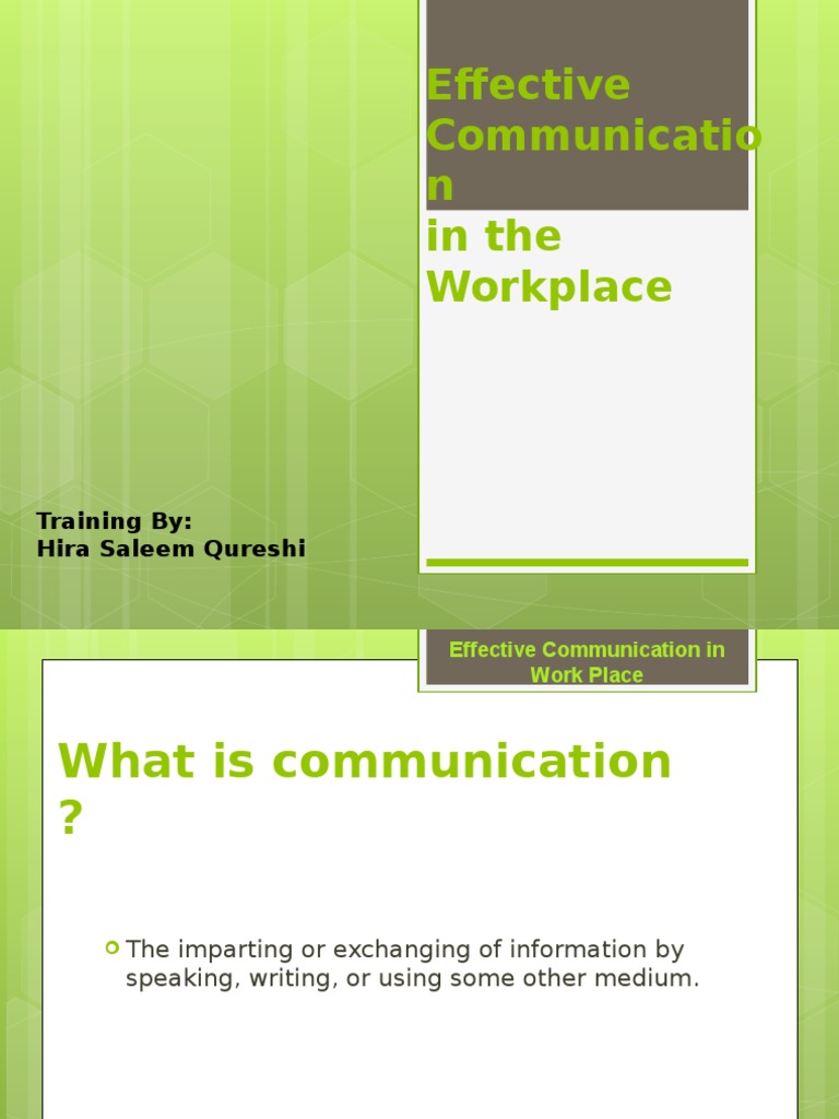Effective Communication Skills | PDF | Nonverbal Communication | Body ...