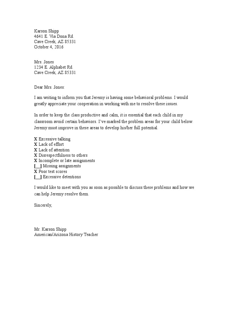 Letter of Concern | PDF