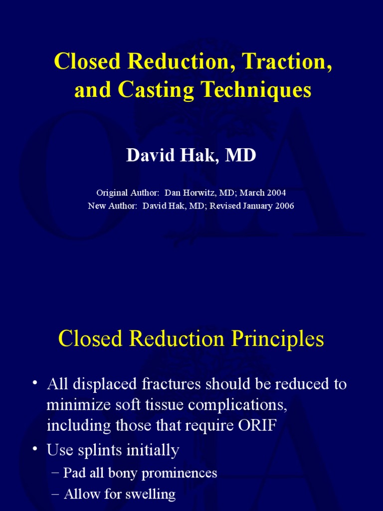 Closed Reduction and Casting Techniques | PDF