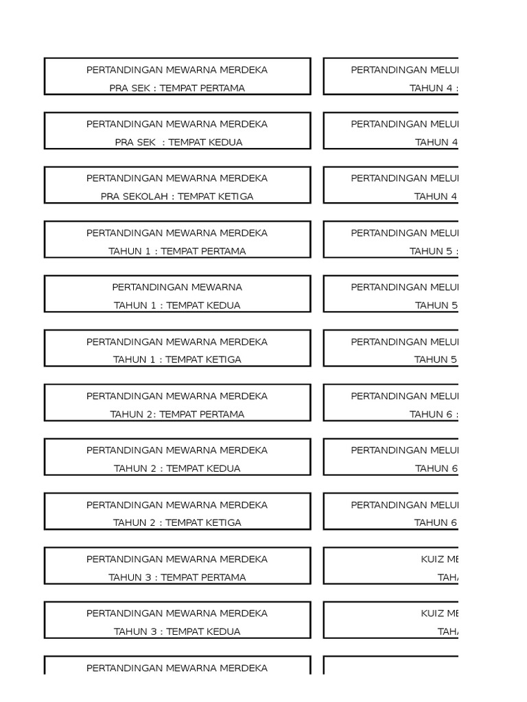 Label Hadiah Merdeka | PDF
