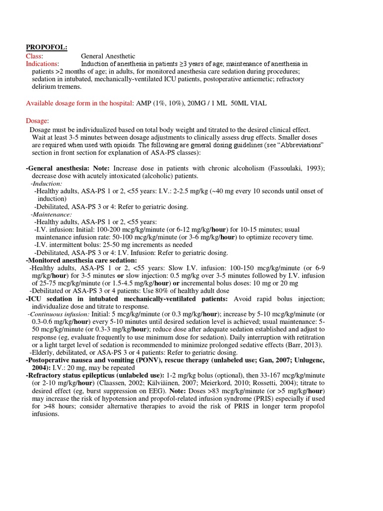 Propofol | PDF | Anesthesia | Intravenous Therapy