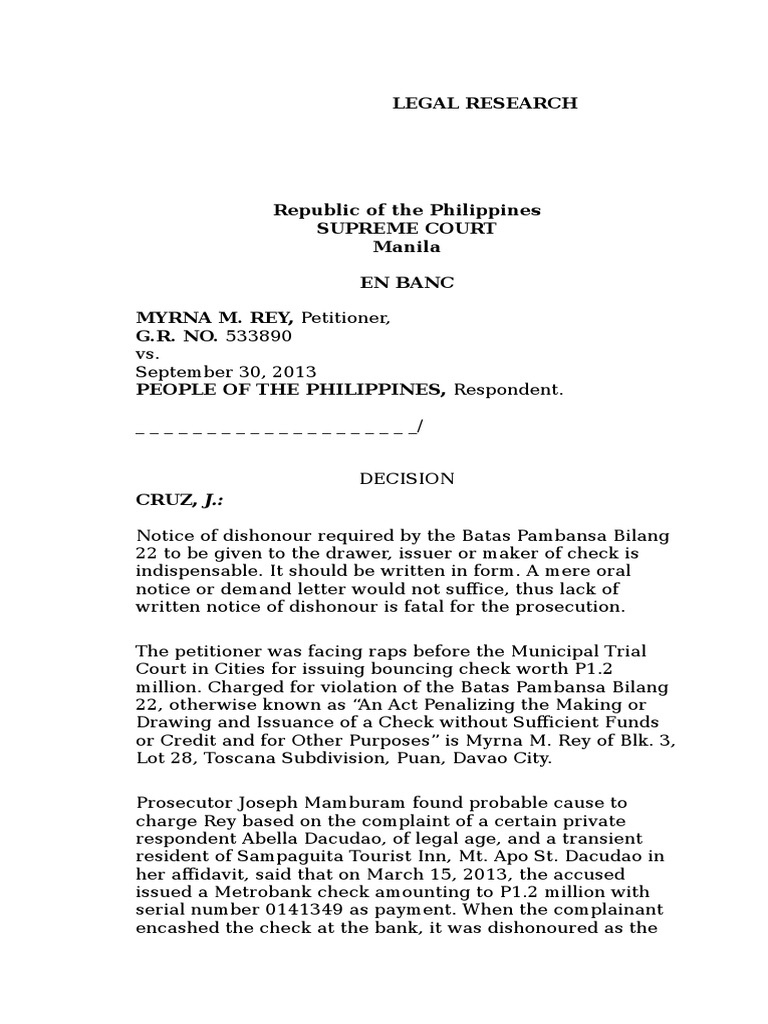 Case Decision Sample | PDF | Cheque | Reasonable Doubt