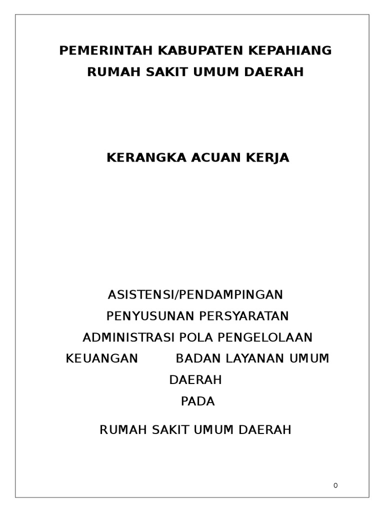KAK RSUD Kepahiang | PDF