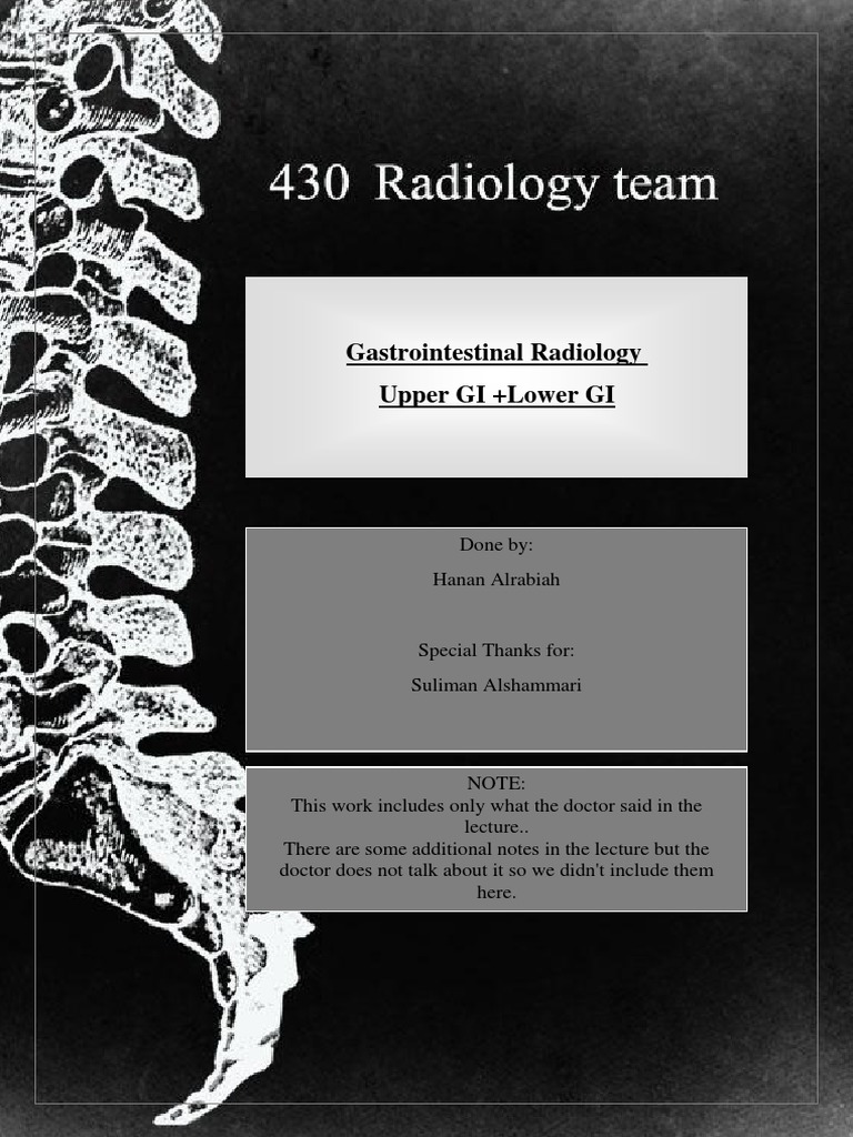 Radiology of GIT | PDF | Esophagus | Peptic Ulcer