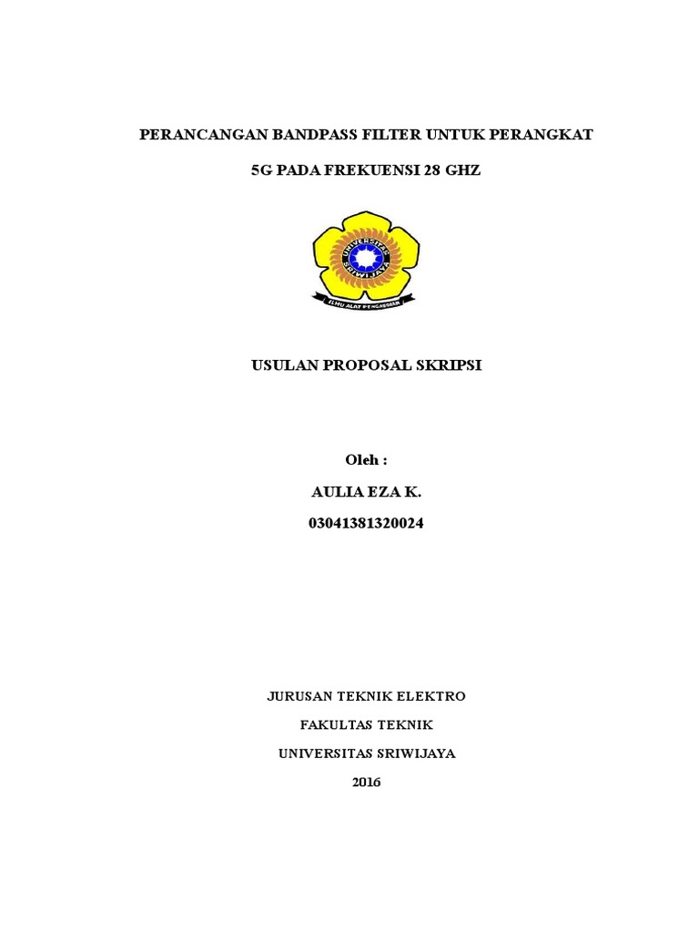 Cover Proposal Unsri | PDF