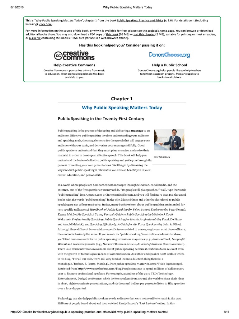 Why Public Speaking Matters Today | PDF