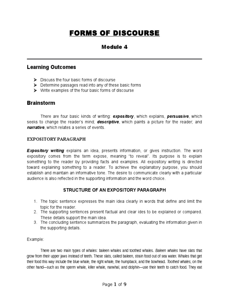 Forms of Discourse | PDF