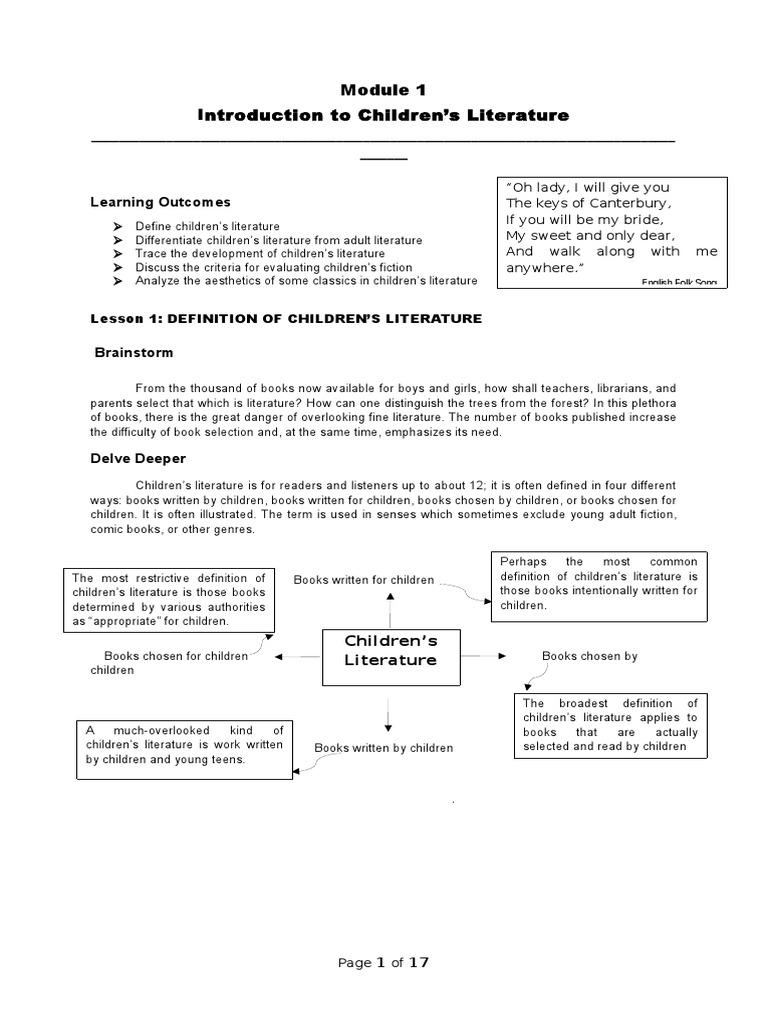 Introduction To Children's Literature | PDF | Children's Literature ...