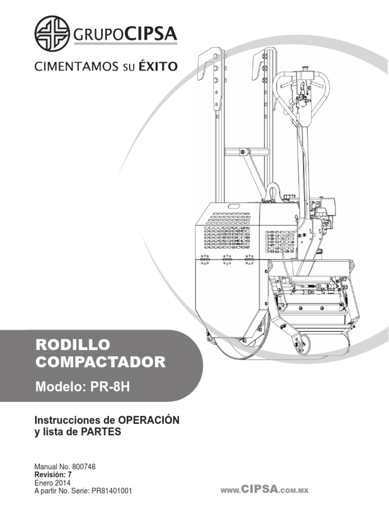 Manual de Operacion y Partes Pr8a Rev7 | PDF | Tornillo | Transmisión ...