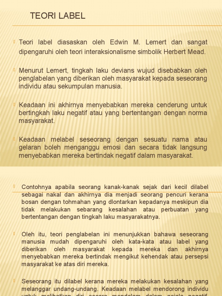 Teori Labeling | PDF