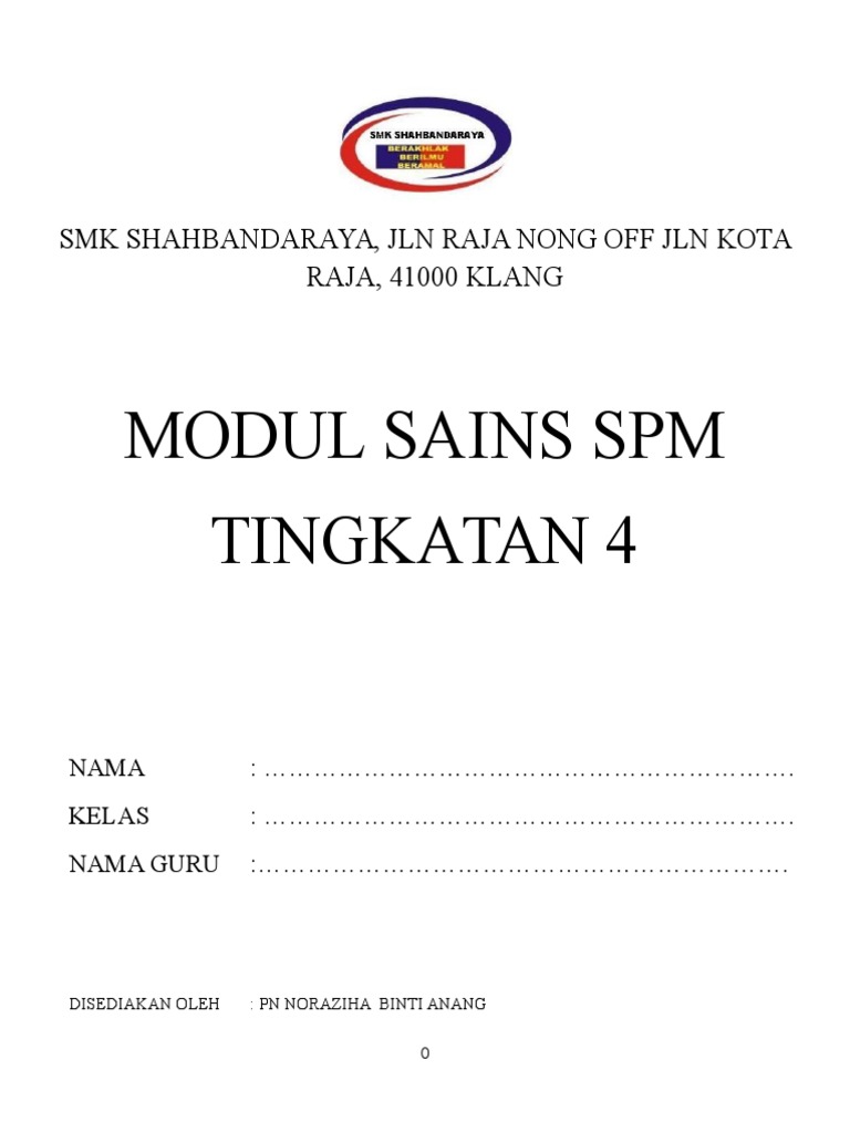 Modul Sains Tingkatan 4 | PDF