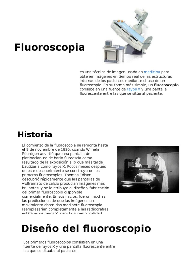 Historia y funcionamiento del fluoroscopio | PDF | Science | Física