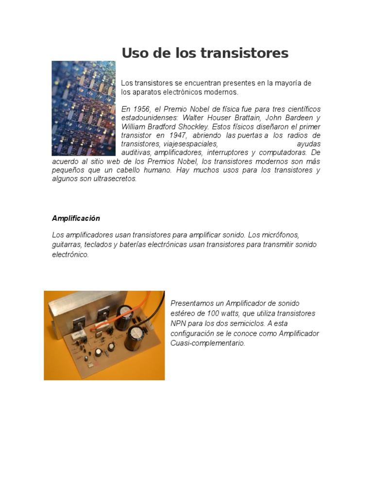 Uso de Los Transistores | PDF