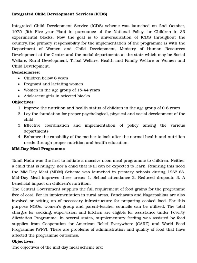 Integrated Child Development Services | PDF | Preventive Healthcare ...