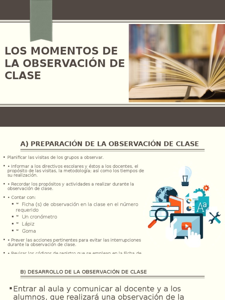 Los Momentos De La Observación De Clase Pdf Maestros Cognición