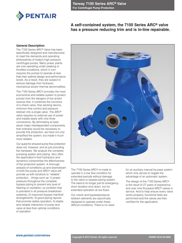Yarway Series 7100 | PDF | Valve | Pump