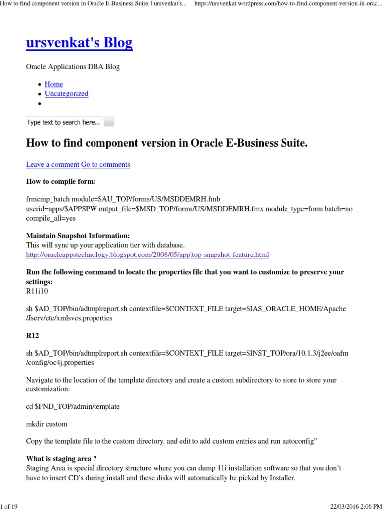 Oracle E-Business Suite Components Guide | PDF | Oracle Database ...