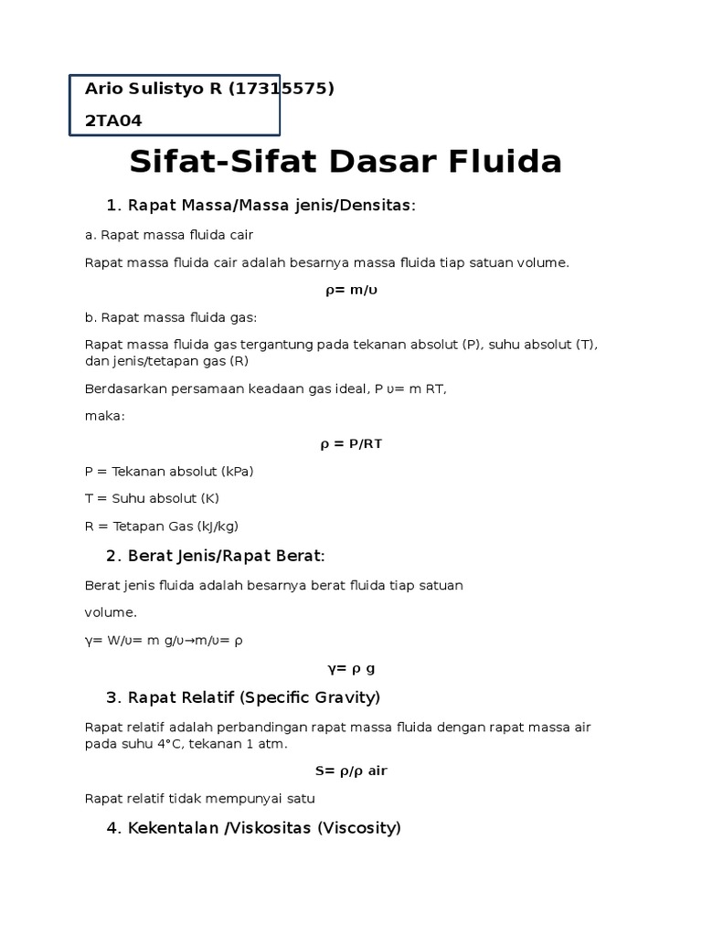 Sifat Dasar Fluida | PDF | Kajian Bahasa Asing | Metode & Bahan Ajar