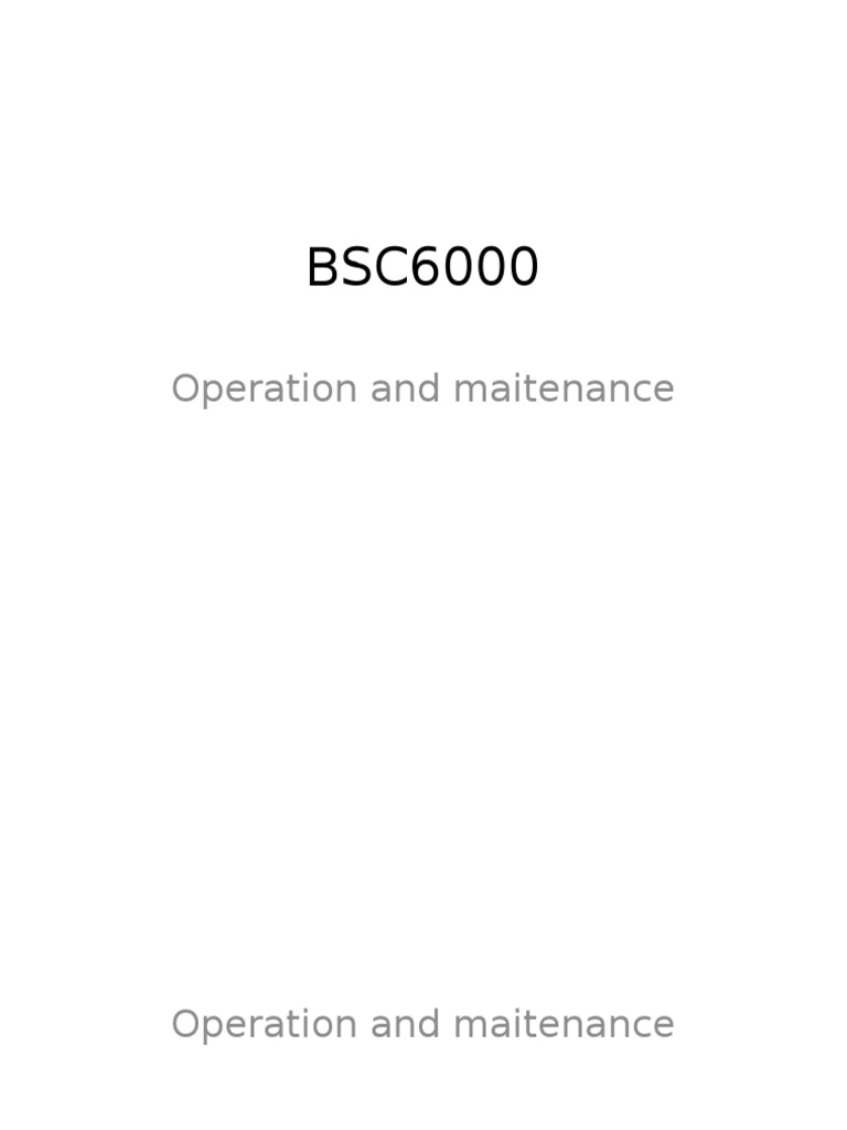 BSC 6000 | PDF