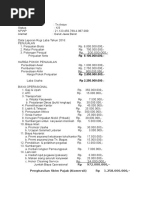 Contoh Rekonsiliasi Fiskal PPH Badan | PDF