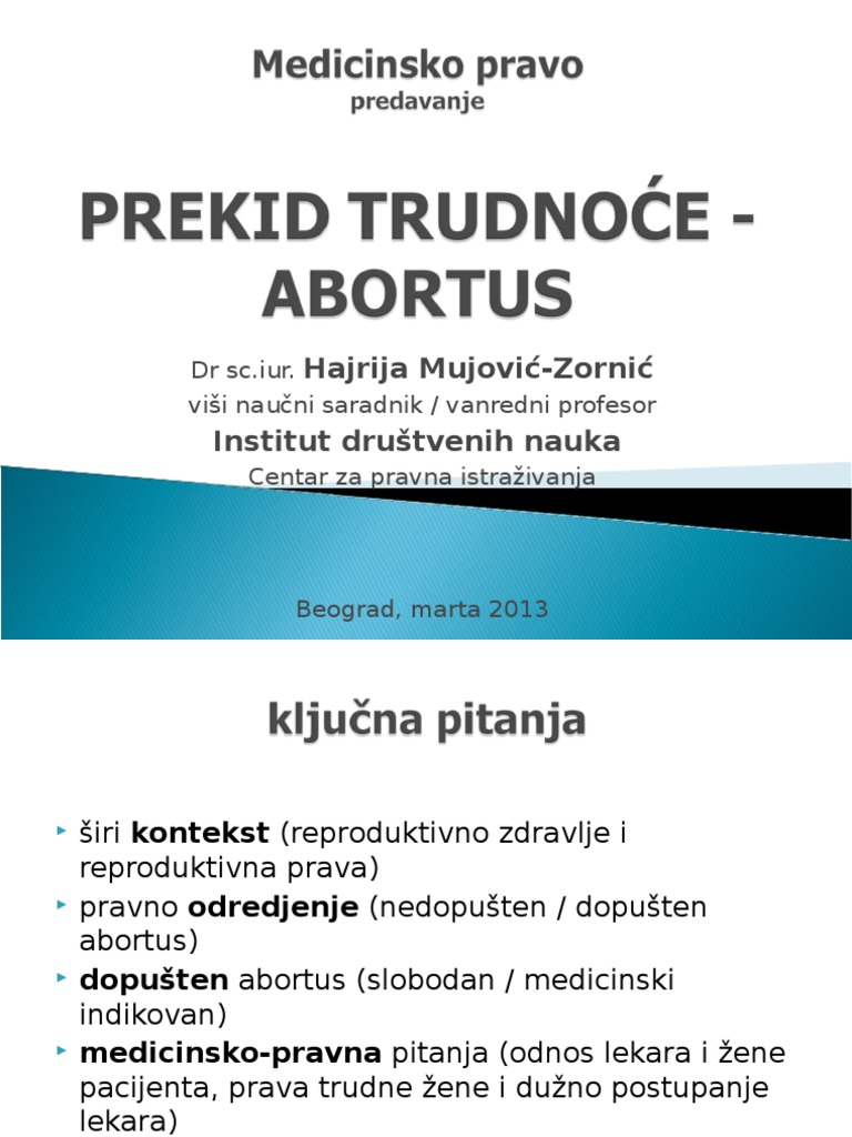 H.mujovic - Prekid Trudnoce | PDF